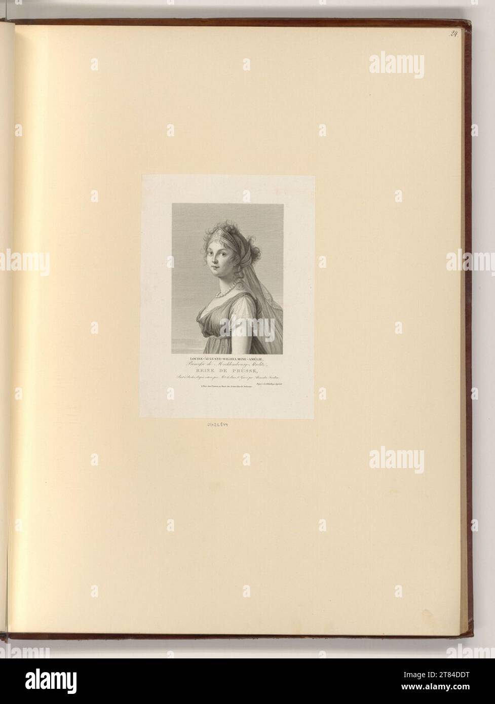 Pierre Alexandre Tardieu (Engraver) Portrait Louise Augusta Wilhelmine ...