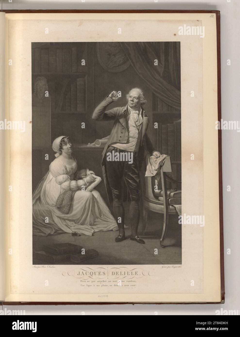 Jean Nicolas Laugier (Engraver) Jacques Delille. Copper engraving print ...