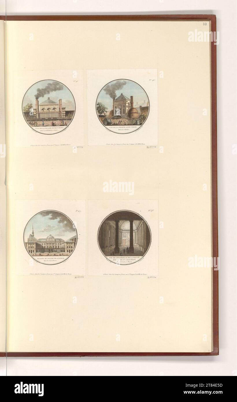 Joseph Alexandre le Campion (Engraver) See in Paris. Aquatinta, color ...