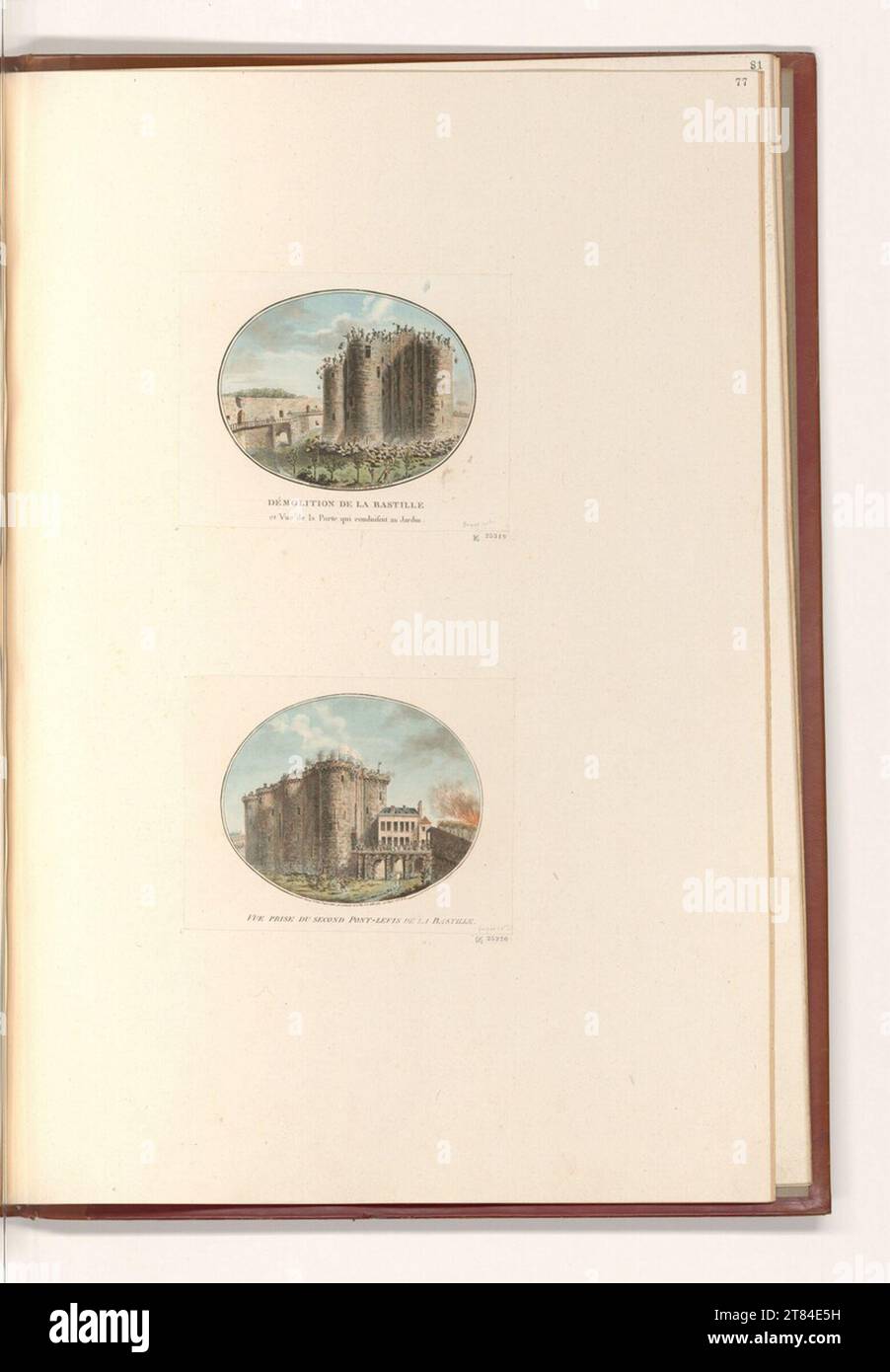 Laurent Guyot (Engraver) Sturm on the Bastille. Aquatinta, color ...