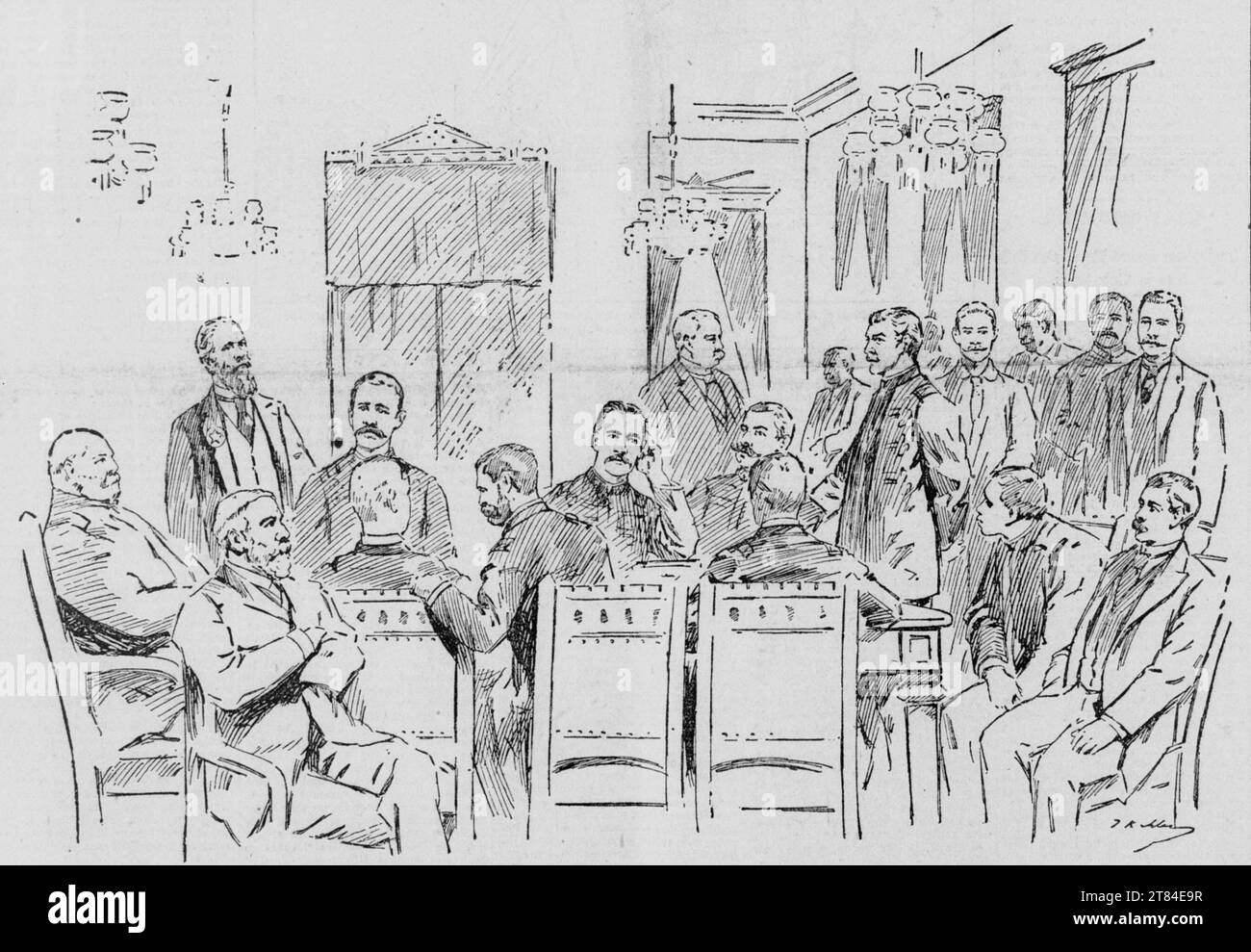 The 1895 trial in former ʻIolani Palace throne room Stock Photo - Alamy