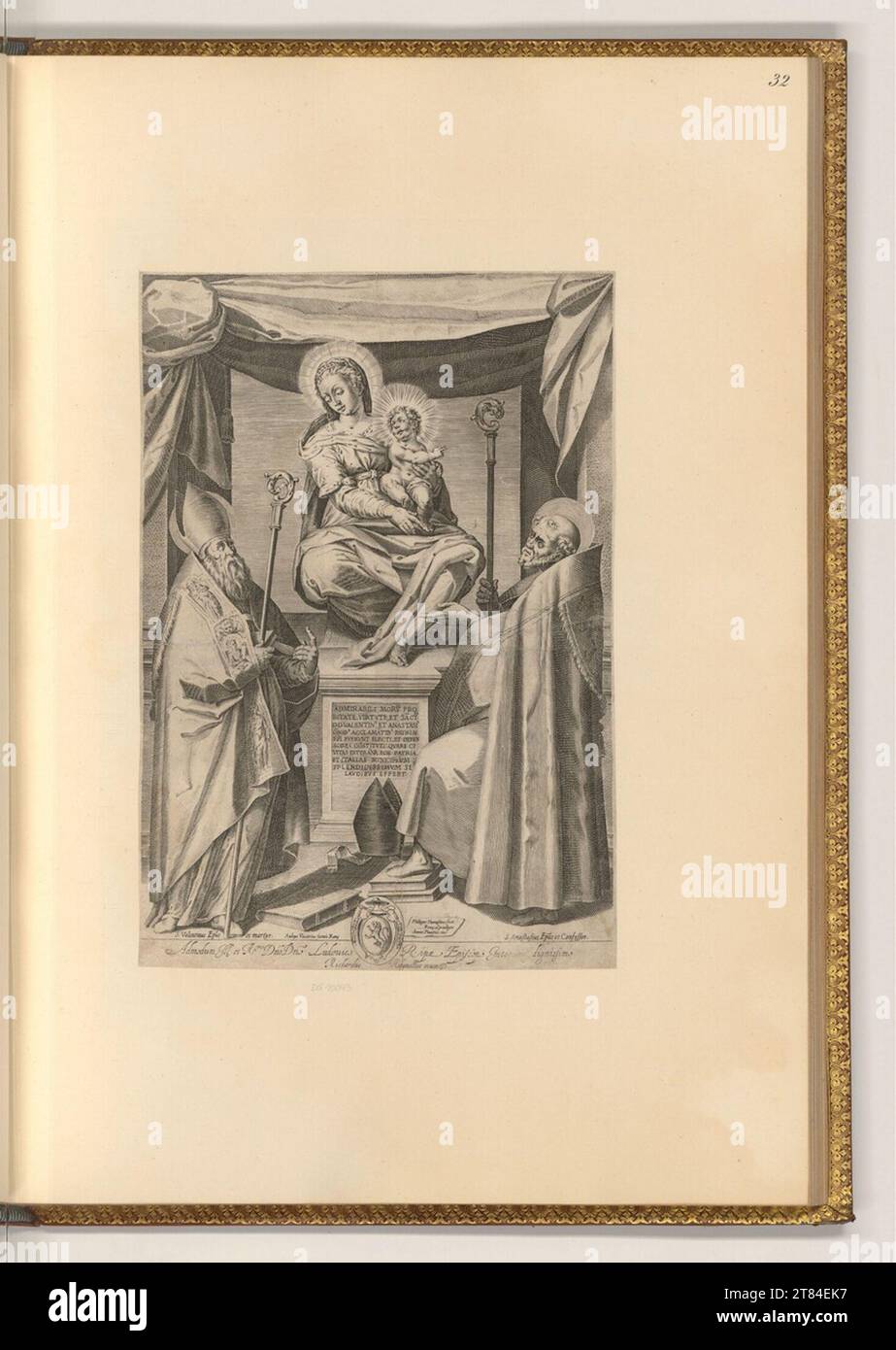 Philippe Thomassin (Engraver) Throning Mary with a child flanked by ...