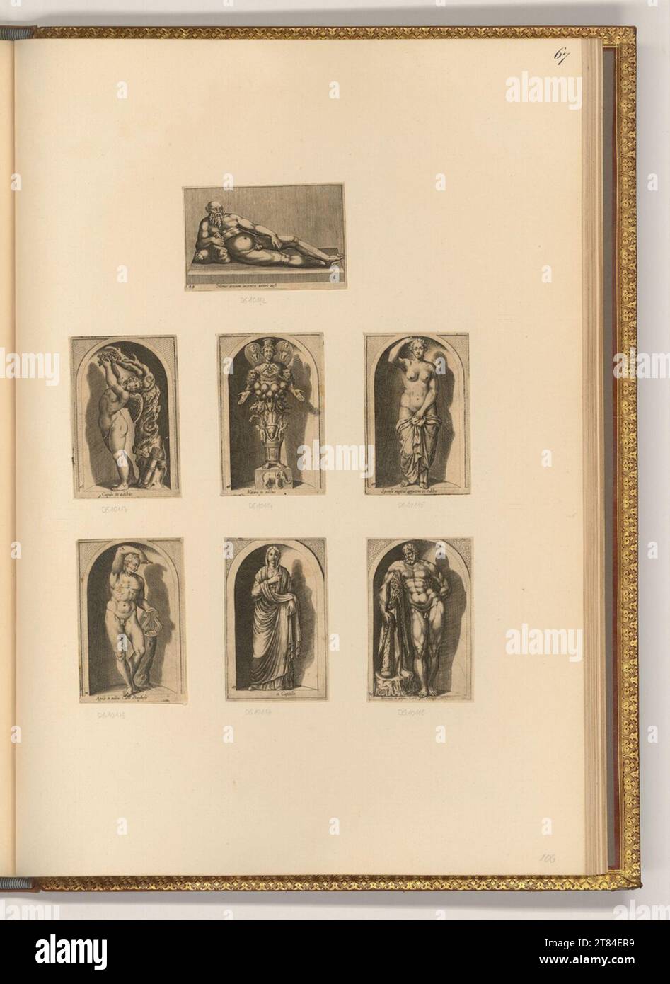 Philippe Thomassin (Engraver) Ancient Roman statue in a niche. Copper ...