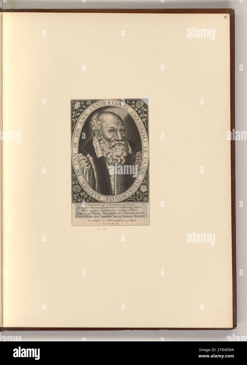 Jaspar de Isaac (Engraver) Porträt Louis Charondas Le Caron. Copper ...