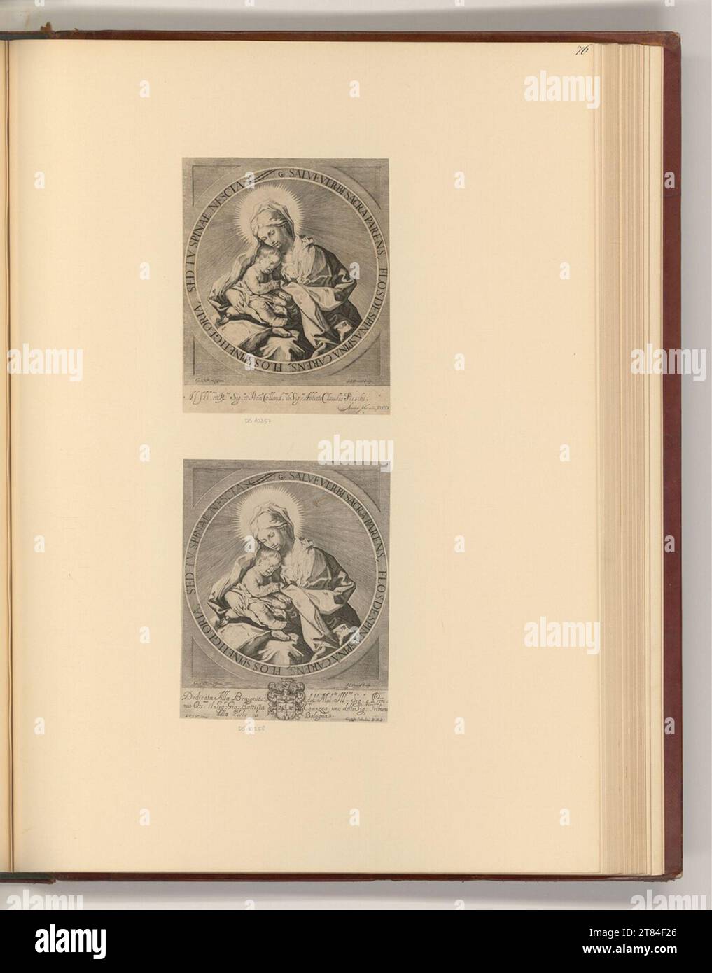 Jérôme David (Engraver) Maria with child. Copper engraving print 17 ...
