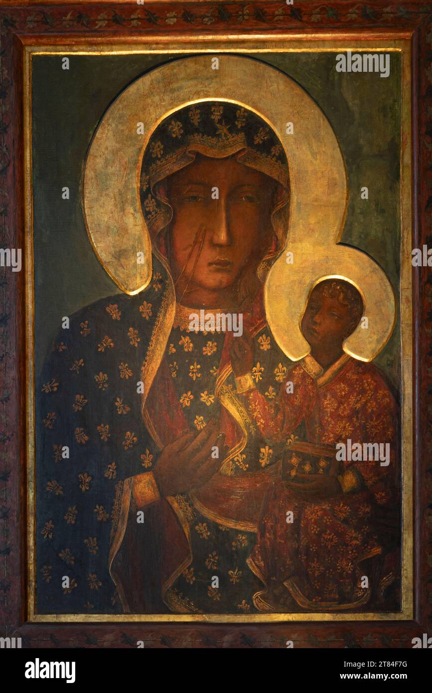 Poland, Czestochowa - July 19, 2023: Black Madonna painting in Jasna ...