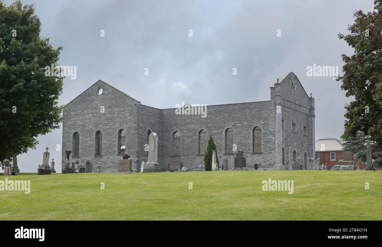 Glengarry, Ontario, Canada - Aug 20, 2023: A fire destroyed all but the ...
