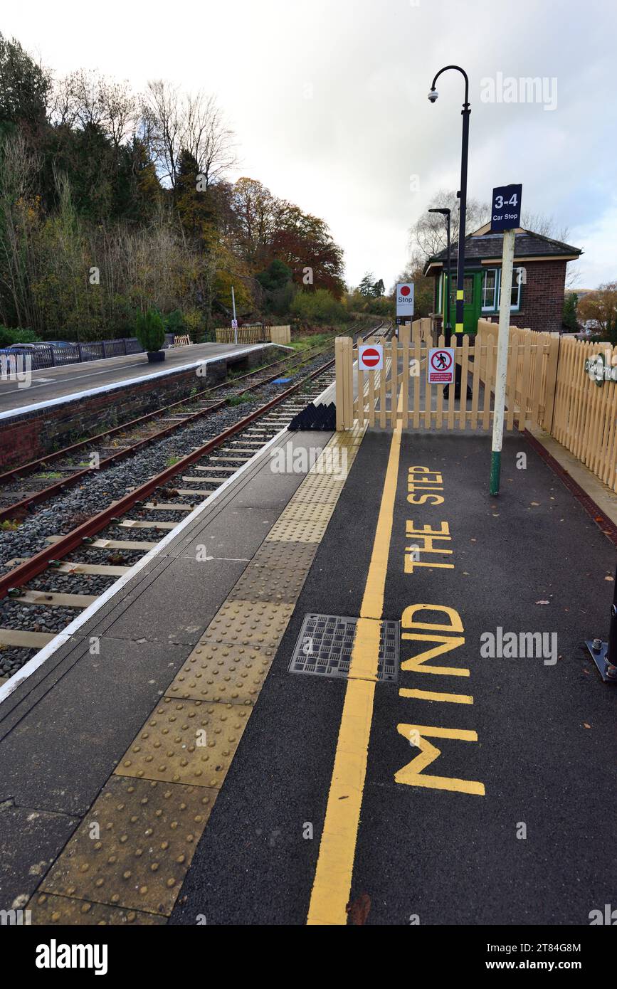 Looking towards the end of the line at Okehampton railway station on ...