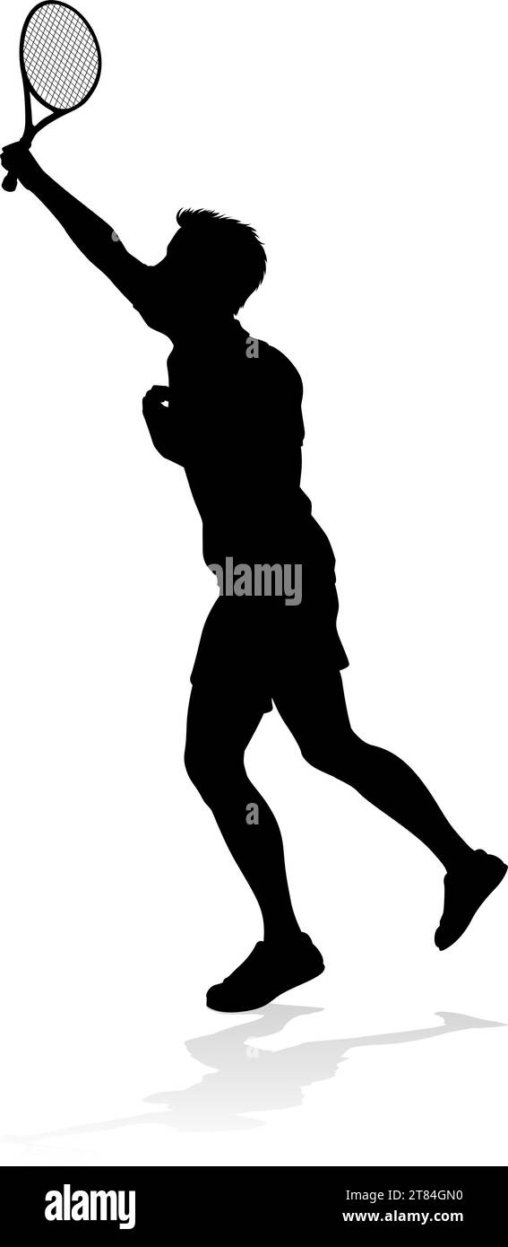 Tennis Player Man Sports Person Silhouette Stock Vector Image & Art - Alamy