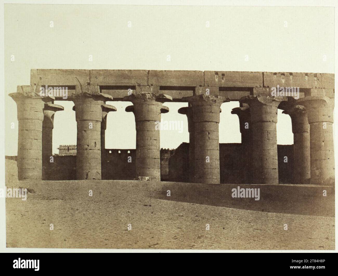 Robert Murray Luxor temple, view of the large column. Salt paper ...