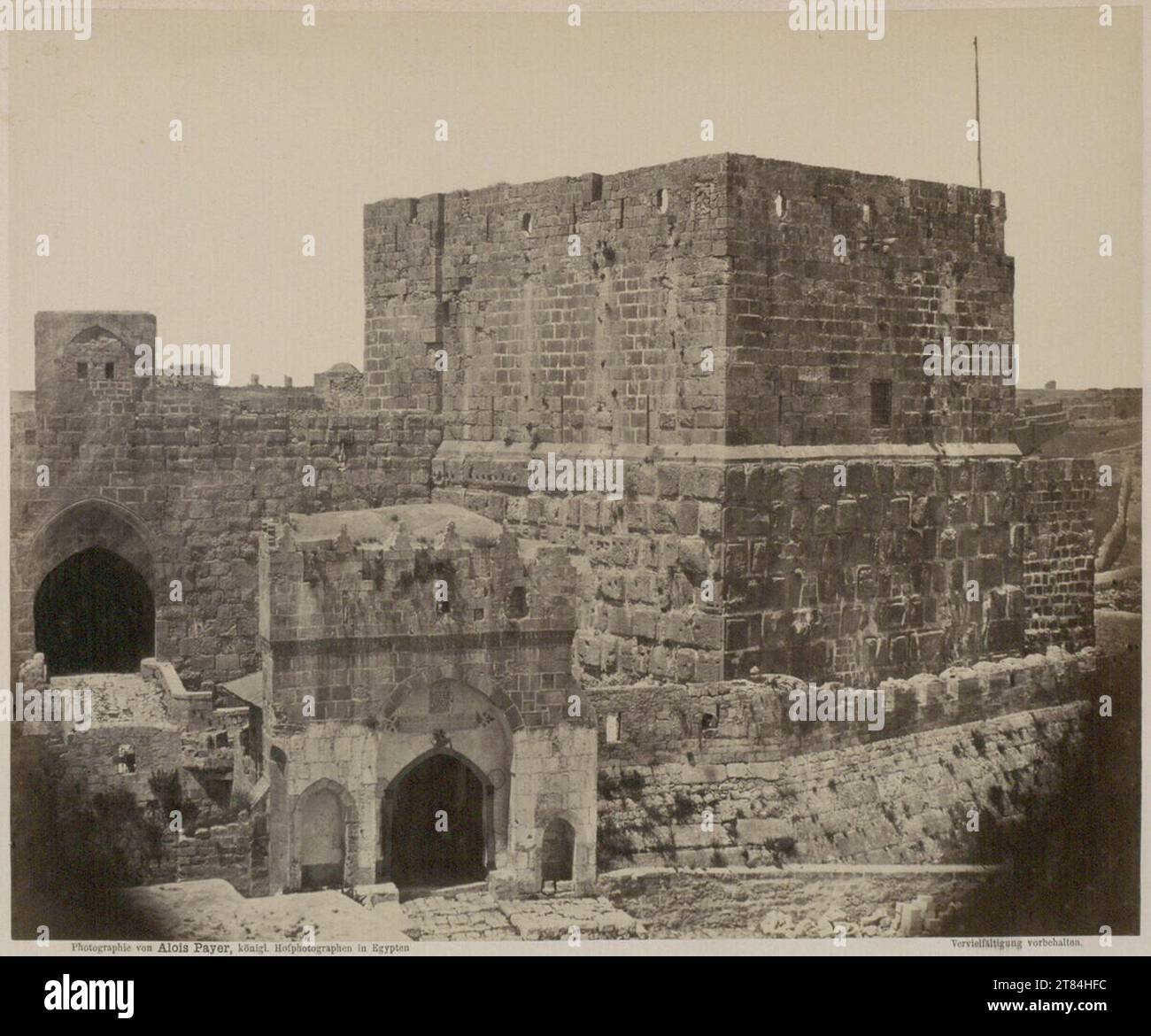 Alois Payer View of Jerusalem, David Castle. Albumin paper, on the box ...