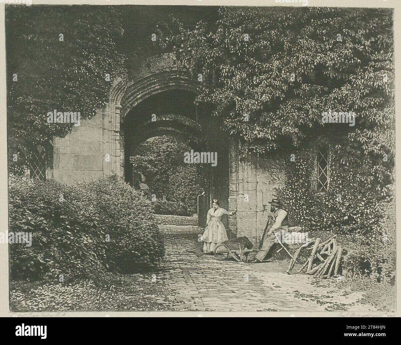 Paul Pretsch Raglan Castle - Porch. Photogalvanography (t Liefdruck ...