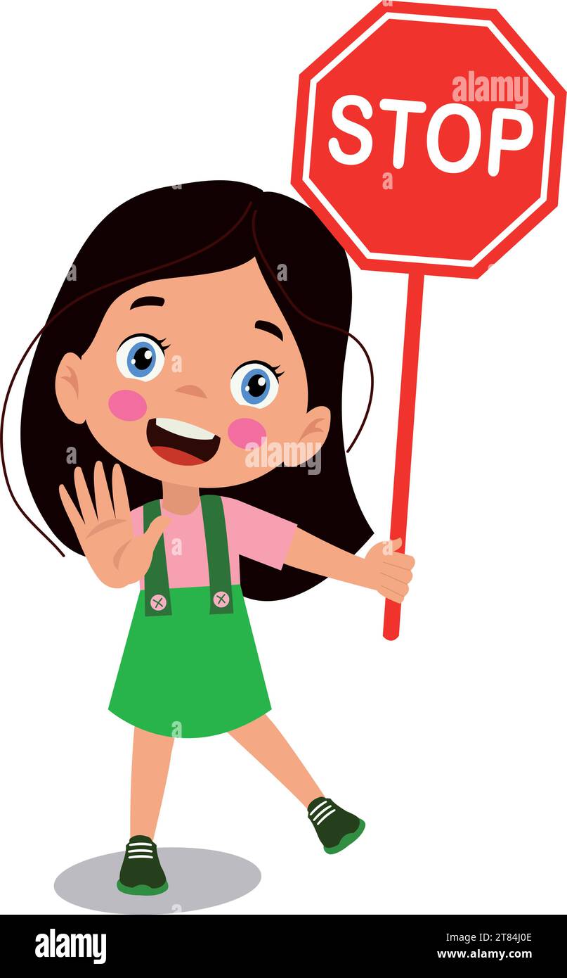 cute boy making stop gesture with traffic sign stop sign Stock Vector ... cute boy making stop gesture with traffic sign stop sign Stock Vector ...