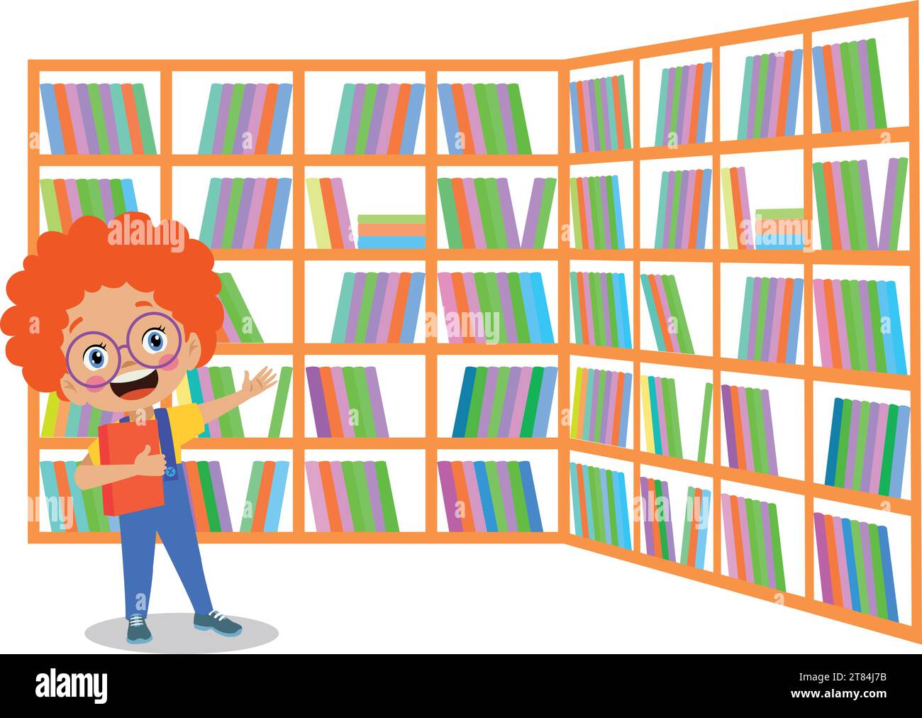 library books and cute kids Stock Vector Image & Art - Alamy