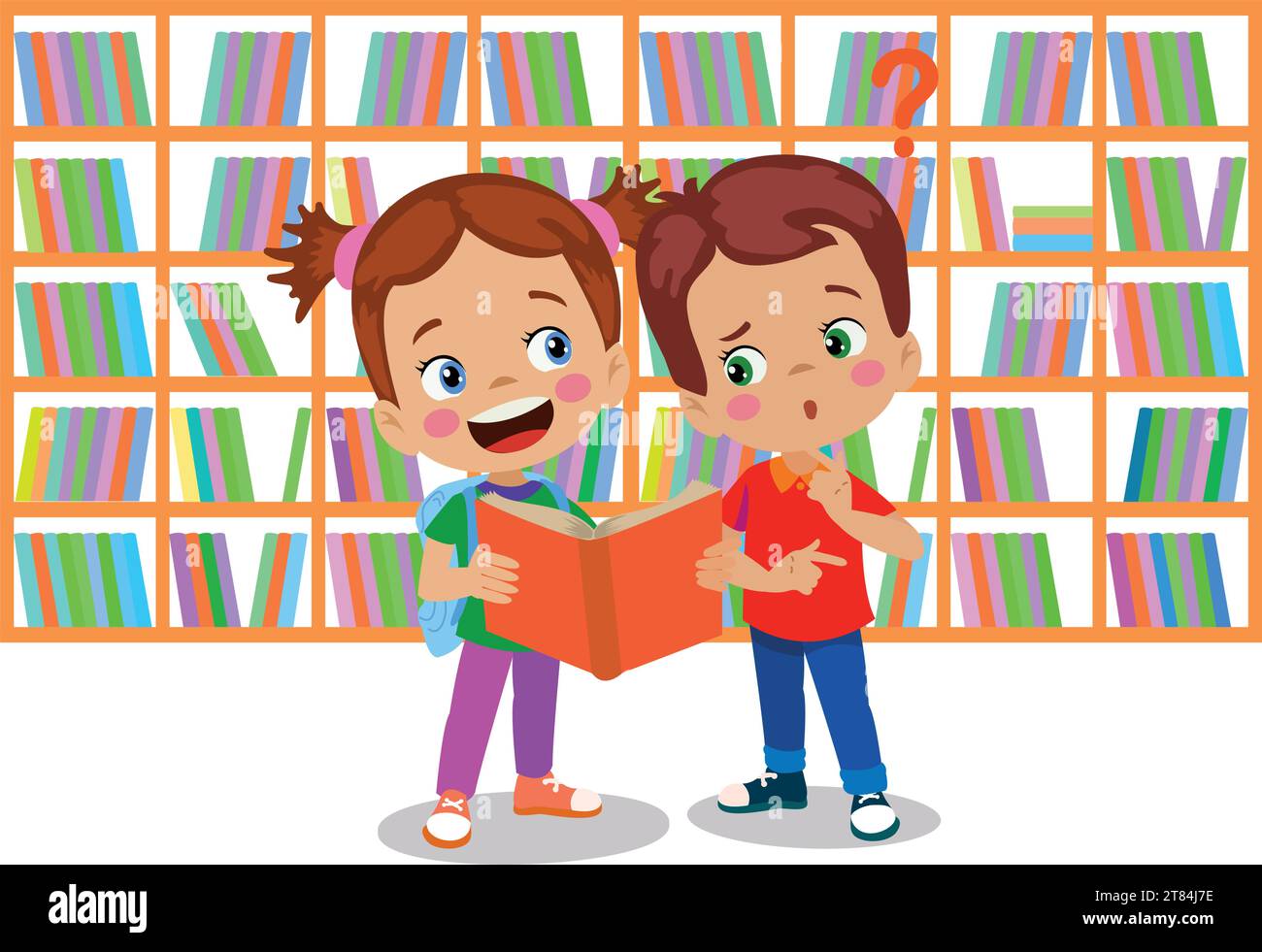 library books and cute kids Stock Vector Image & Art - Alamy