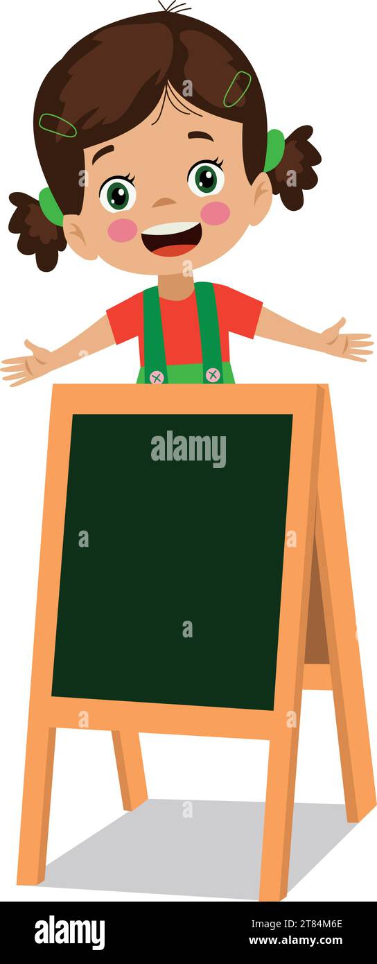 cute happy kids and chalkboard Stock Vector Image & Art - Alamy
