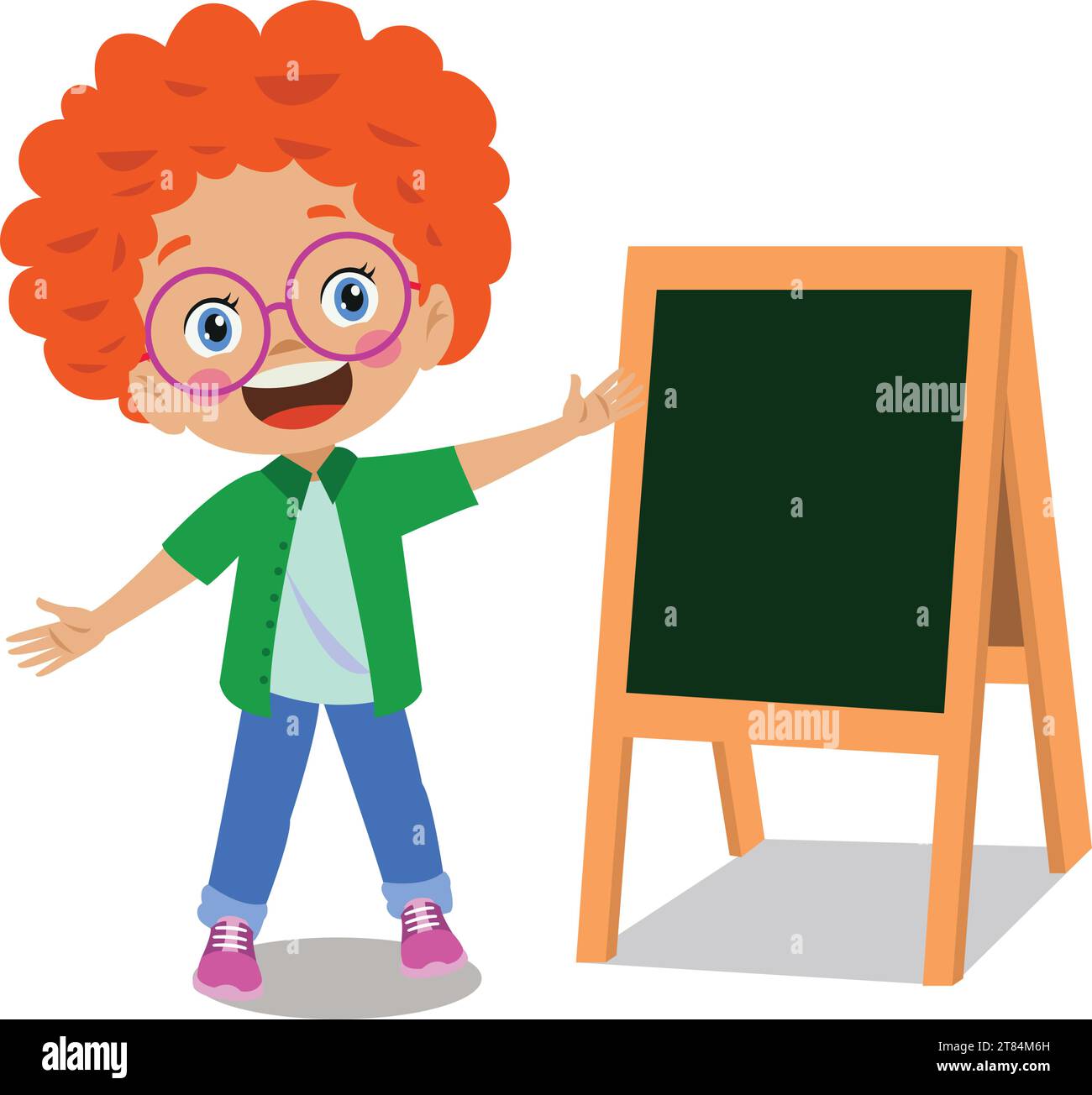 cute happy kids and chalkboard Stock Vector Image & Art - Alamy