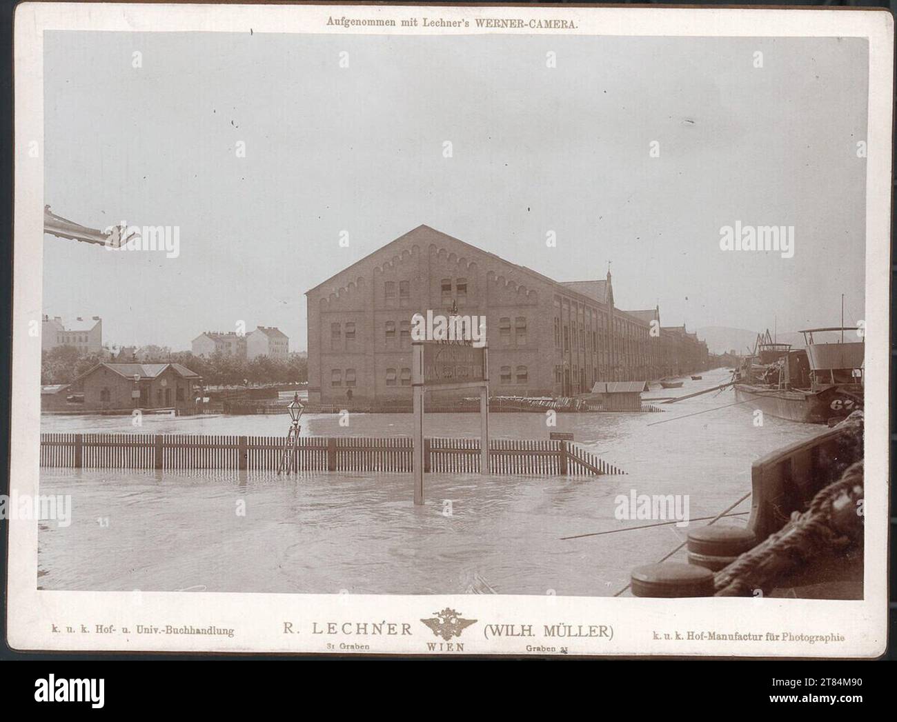 Rudolf Lechner (Wilhelm Müller) Flood of Vienna and Danube. Glossy ...