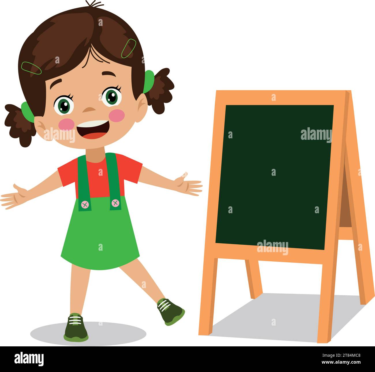 cute happy kids and chalkboard Stock Vector Image & Art - Alamy