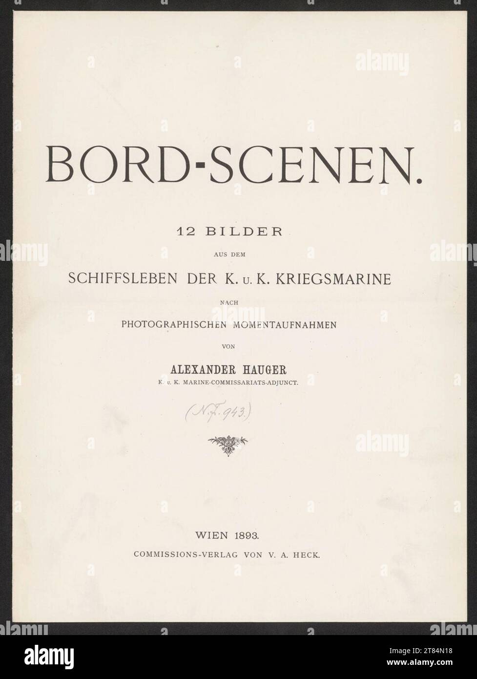 Alexander Hauger (Fotograf in) Titleblatt and table of contents (from ...