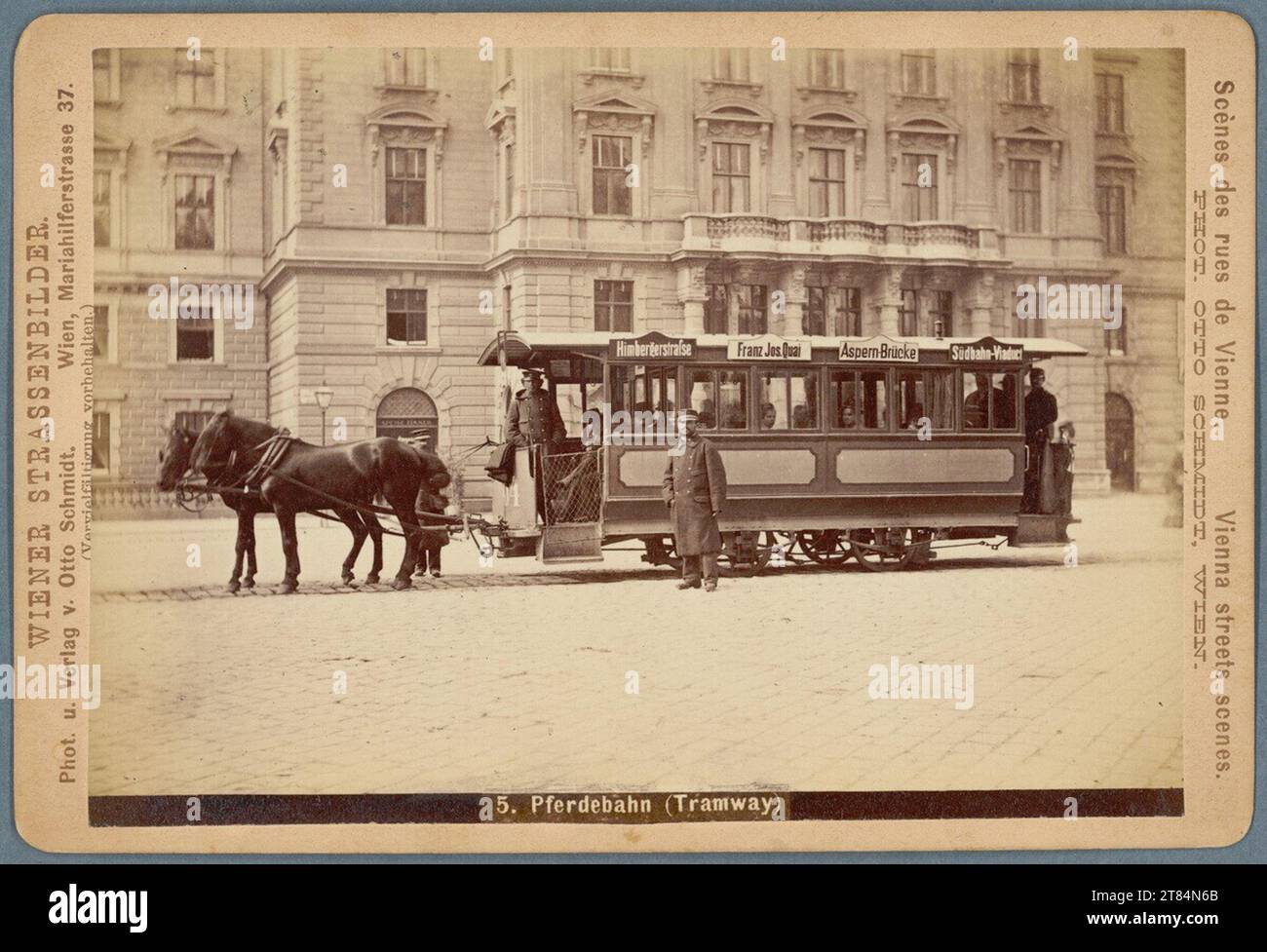 Otto Schmidt Viennese street pictures: 5th horse car (Tramway). Albumin ...