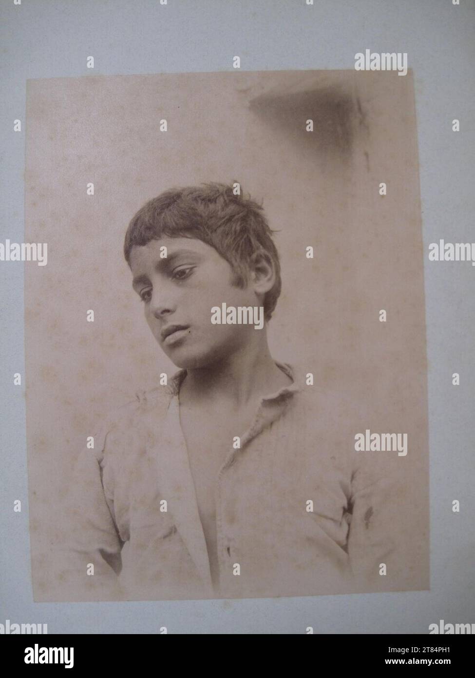 Wilhelm von Gloeden Portrait of a boy, "Peppino". Albumin paper, on the ...
