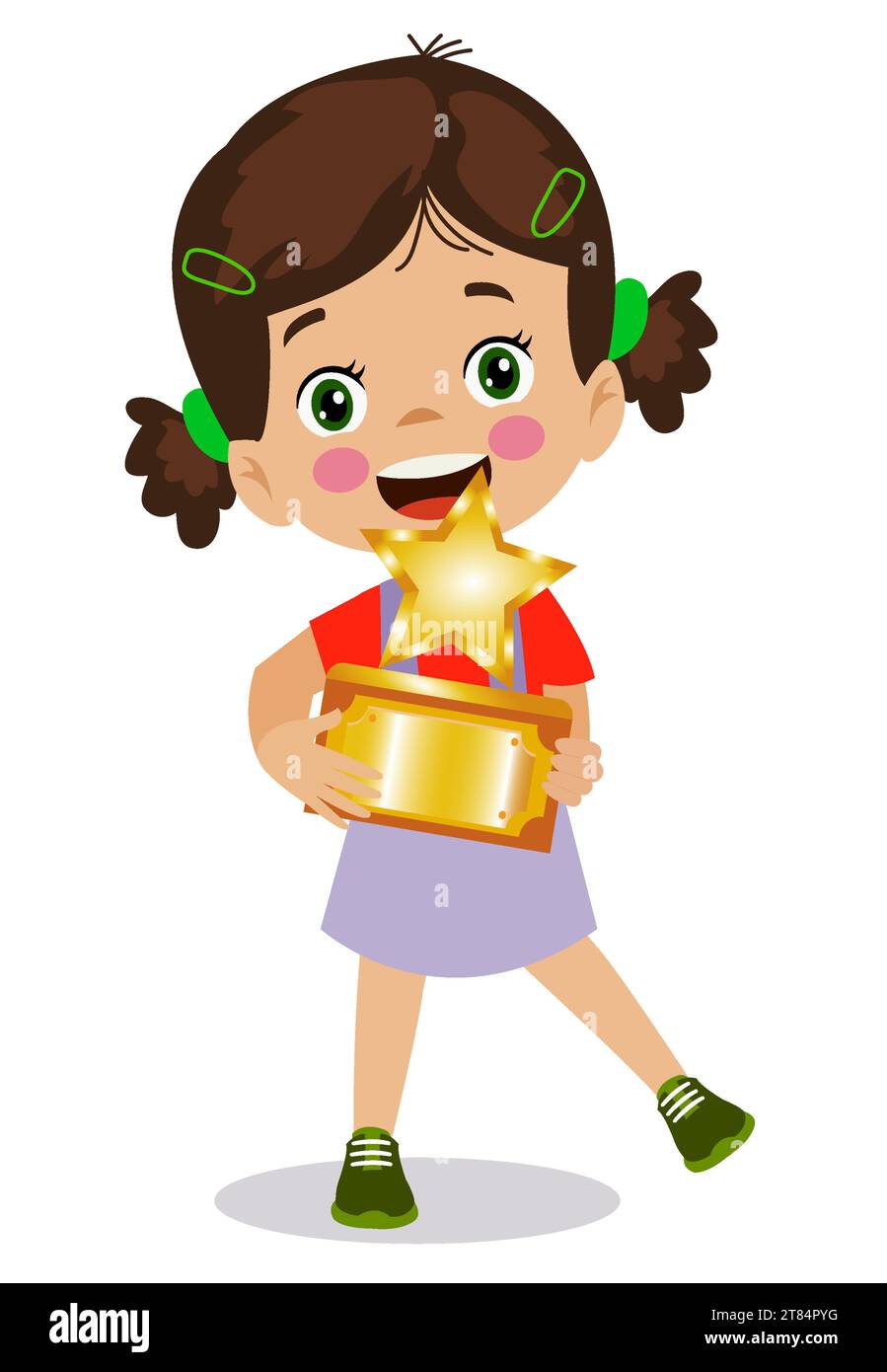 cute happy boy holding golden trophy Stock Vector Image & Art - Alamy