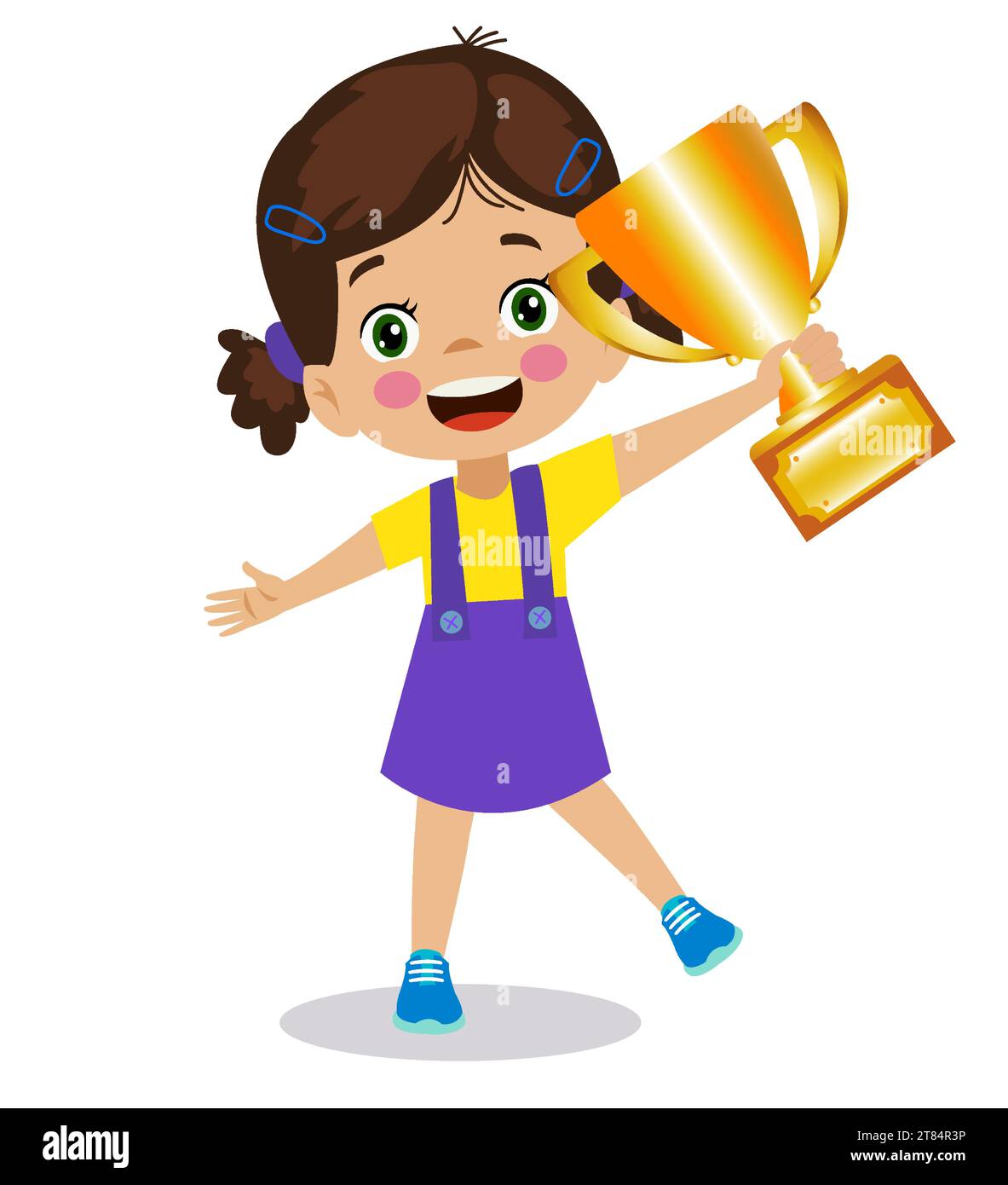 cute happy boy holding golden trophy Stock Vector Image & Art - Alamy