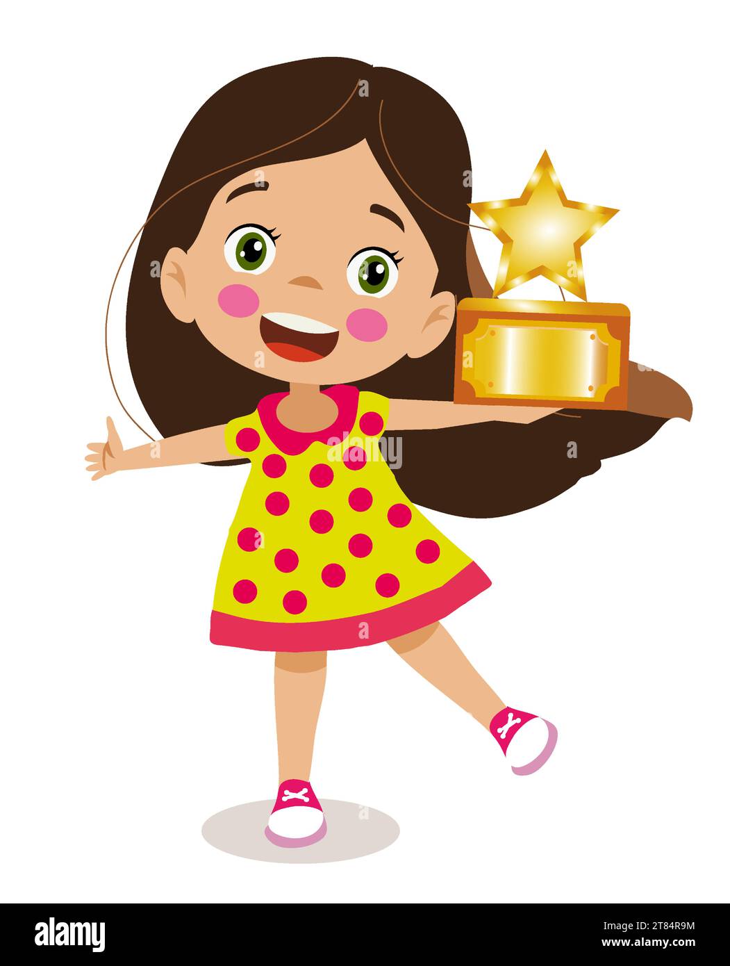 cute happy boy holding golden trophy Stock Vector Image & Art - Alamy
