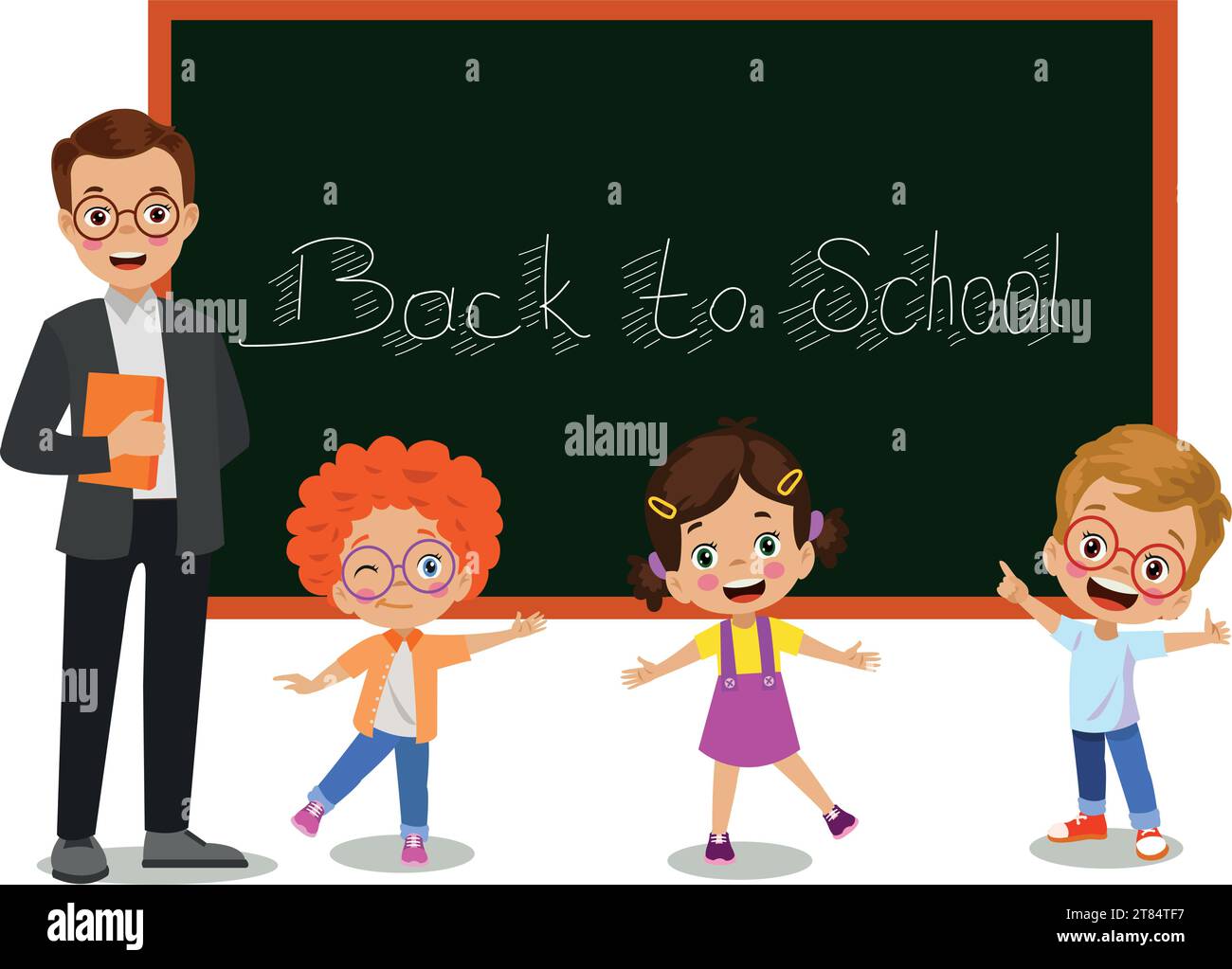 Kindergarten class in school Stock Vector Images - Alamy