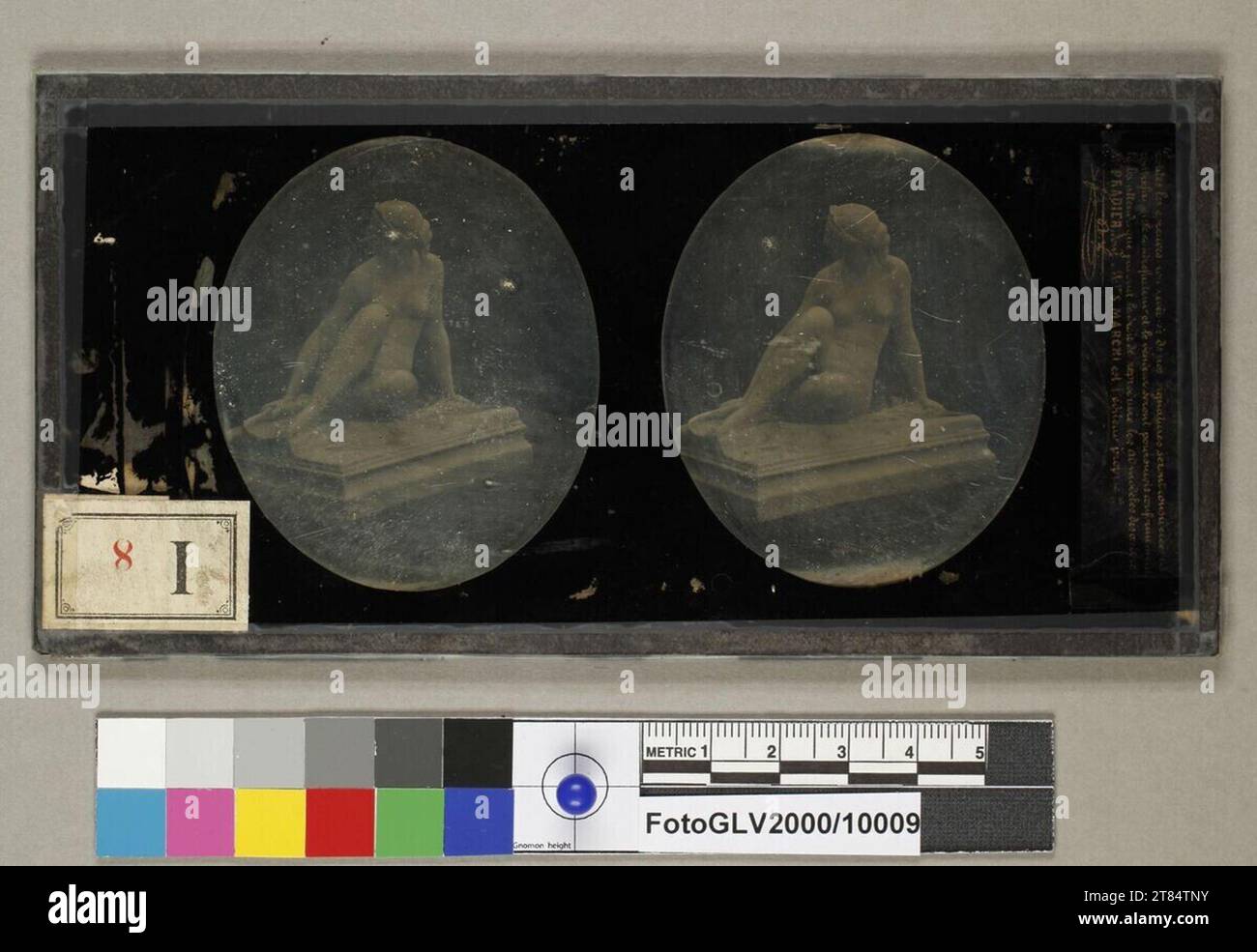S. Marchi Sculpture of a sitting girl act by James Pradier. Stereo ...