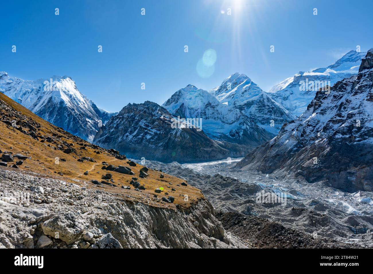 Kanchenjunga North Base Camp aka Pangpema in the Himalayas of Taplejung ...