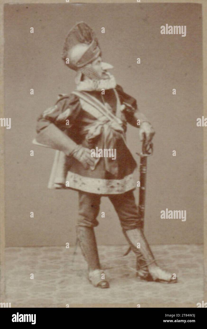 Emil Rabending Actor of the Commedia dell'arte as a soldier with a ...