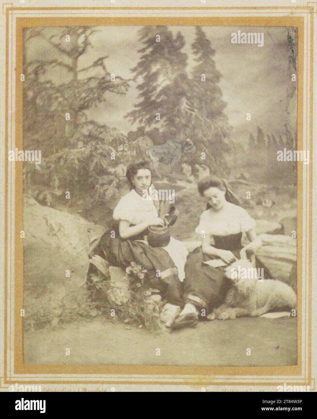 August Mansfeld The shepherds. Albumin paper, on the box box 1835-1901 ...