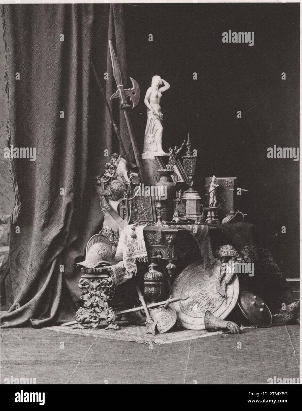 Victor Angerer Still life with pieces from the Ambras collection and a ...