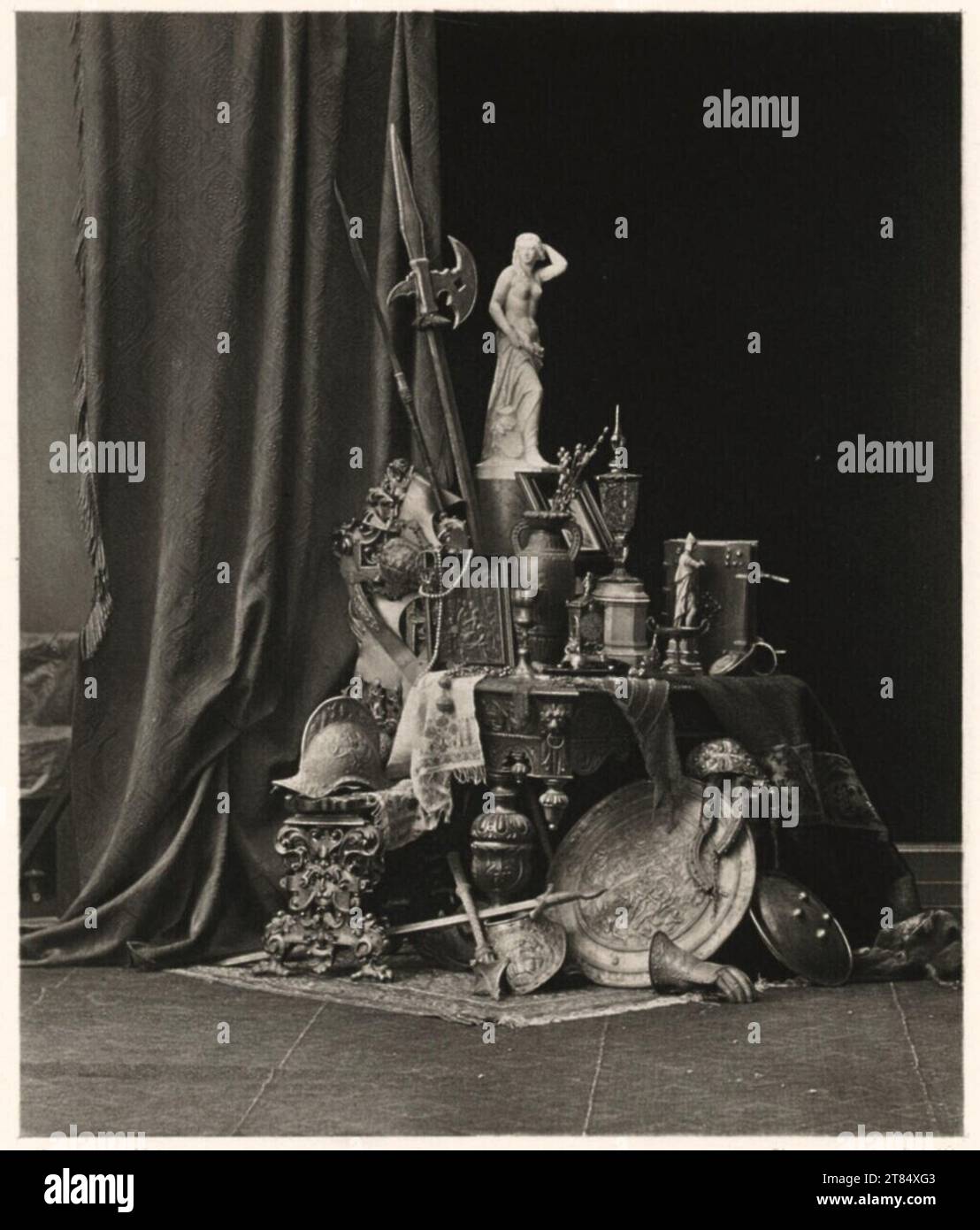 Victor Angerer Still life with pieces from the Ambras collection and a ...