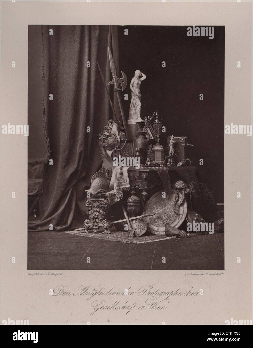 Victor Angerer Still life with pieces from the Ambras collection and a ...