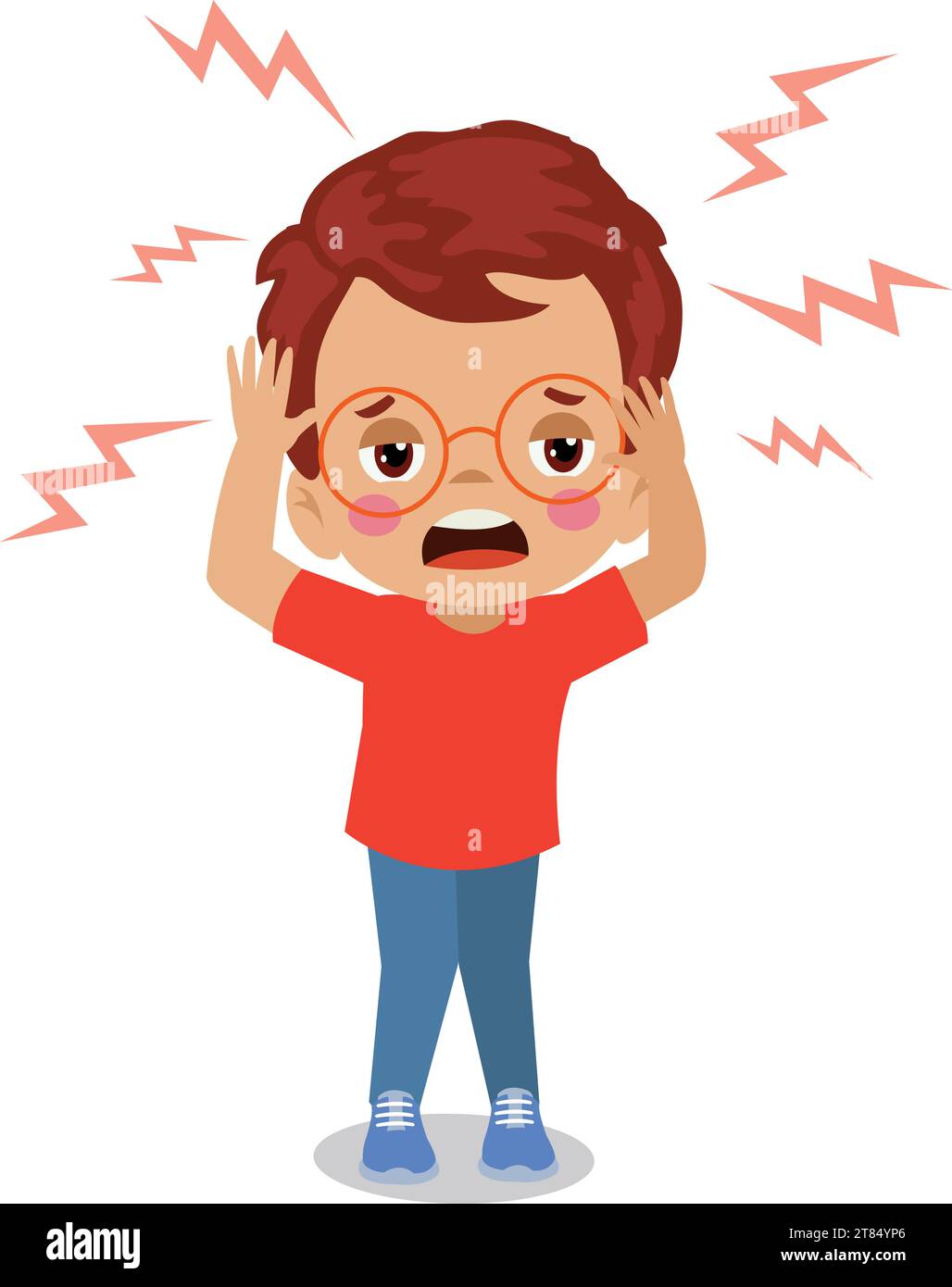 cute sick boy with a headache Stock Vector Image & Art - Alamy