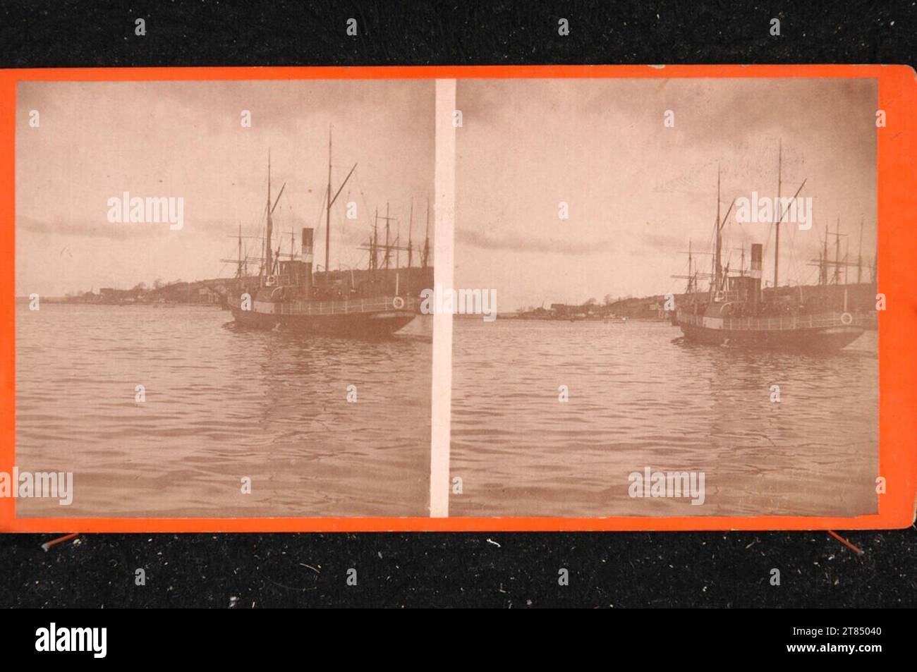 Wilhelm Dreesen Ship traveling to the open sea. Albumin paper, on the ...