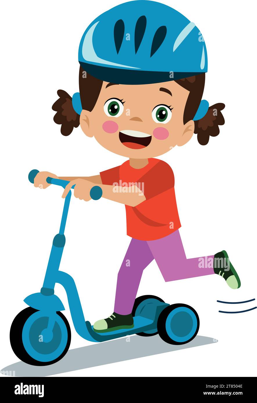cute happy boy riding scooter Stock Vector Image & Art - Alamy