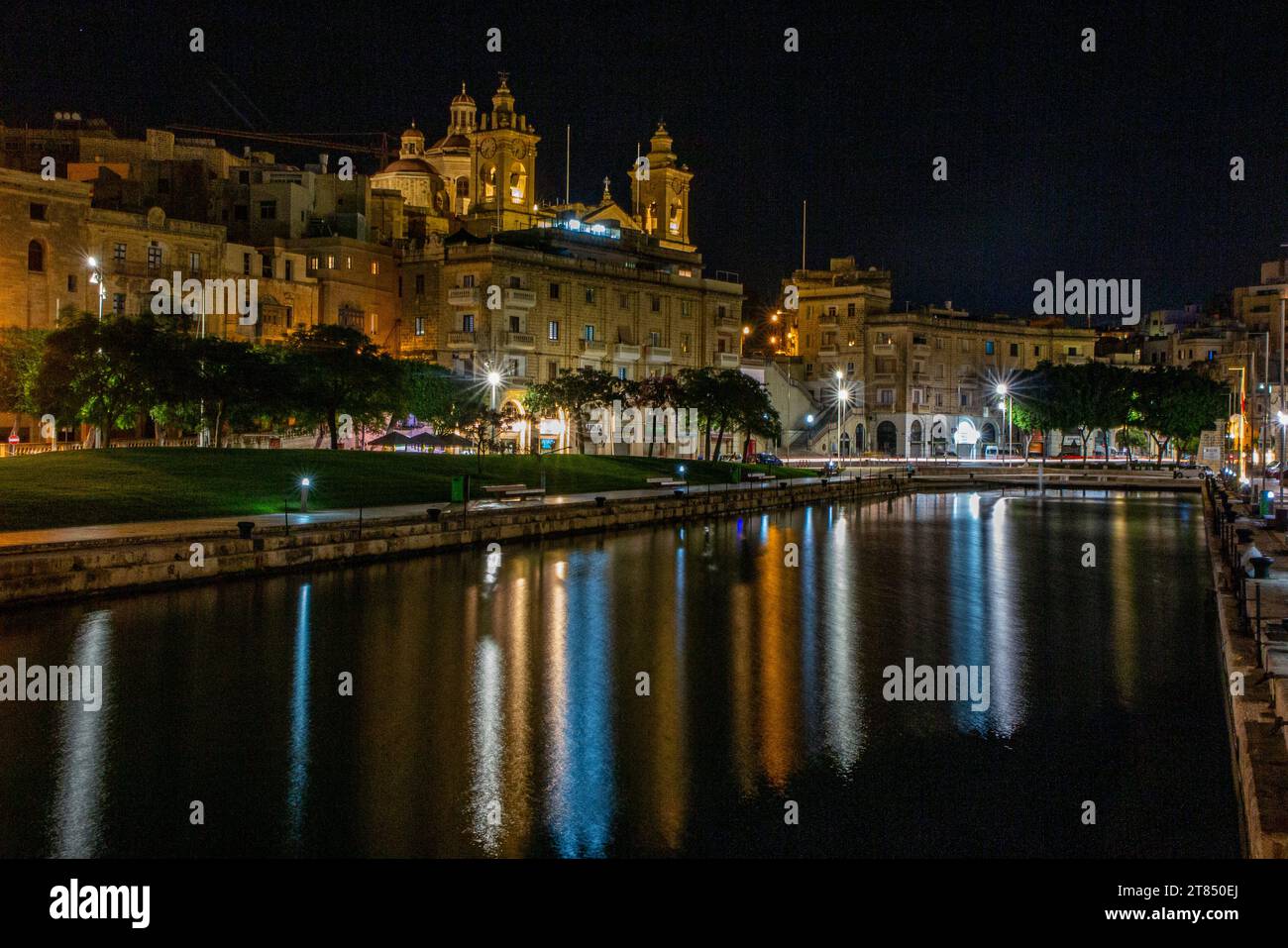 A view of the grand harbour at night in the region known as the Three ...