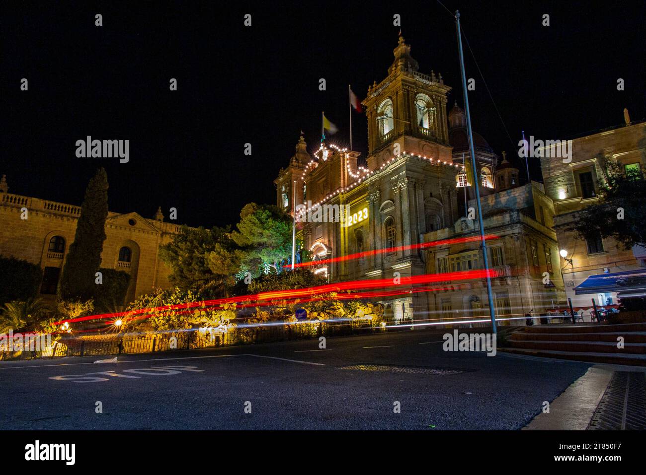 Night scenes in the region known as the Three Cities, near Valletta in ...