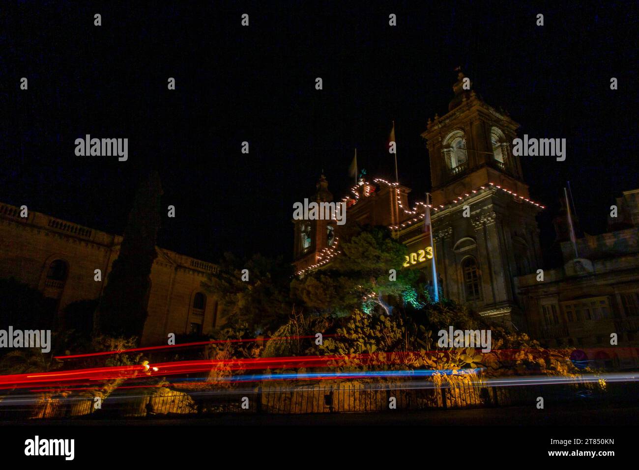 Night scenes in the region known as the Three Cities, near Valletta in ...