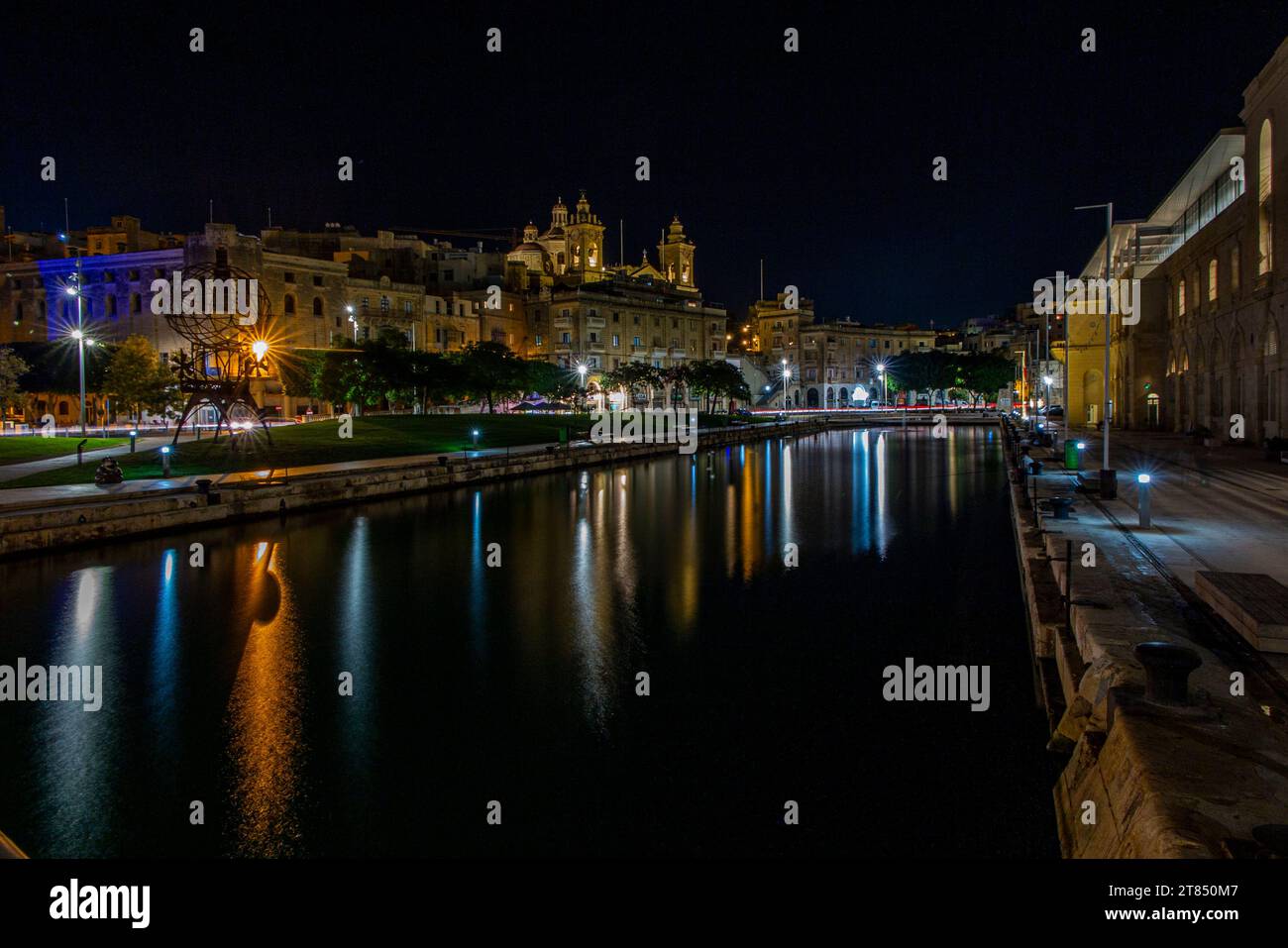 Night scenes in the region known as the Three Cities, near Valletta in ...