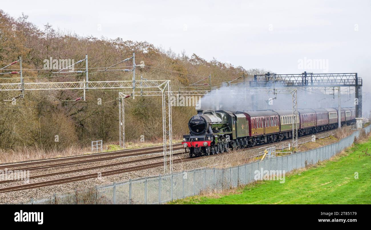 Steam train travelling through Staffordshire England UK Stock Photo - Alamy