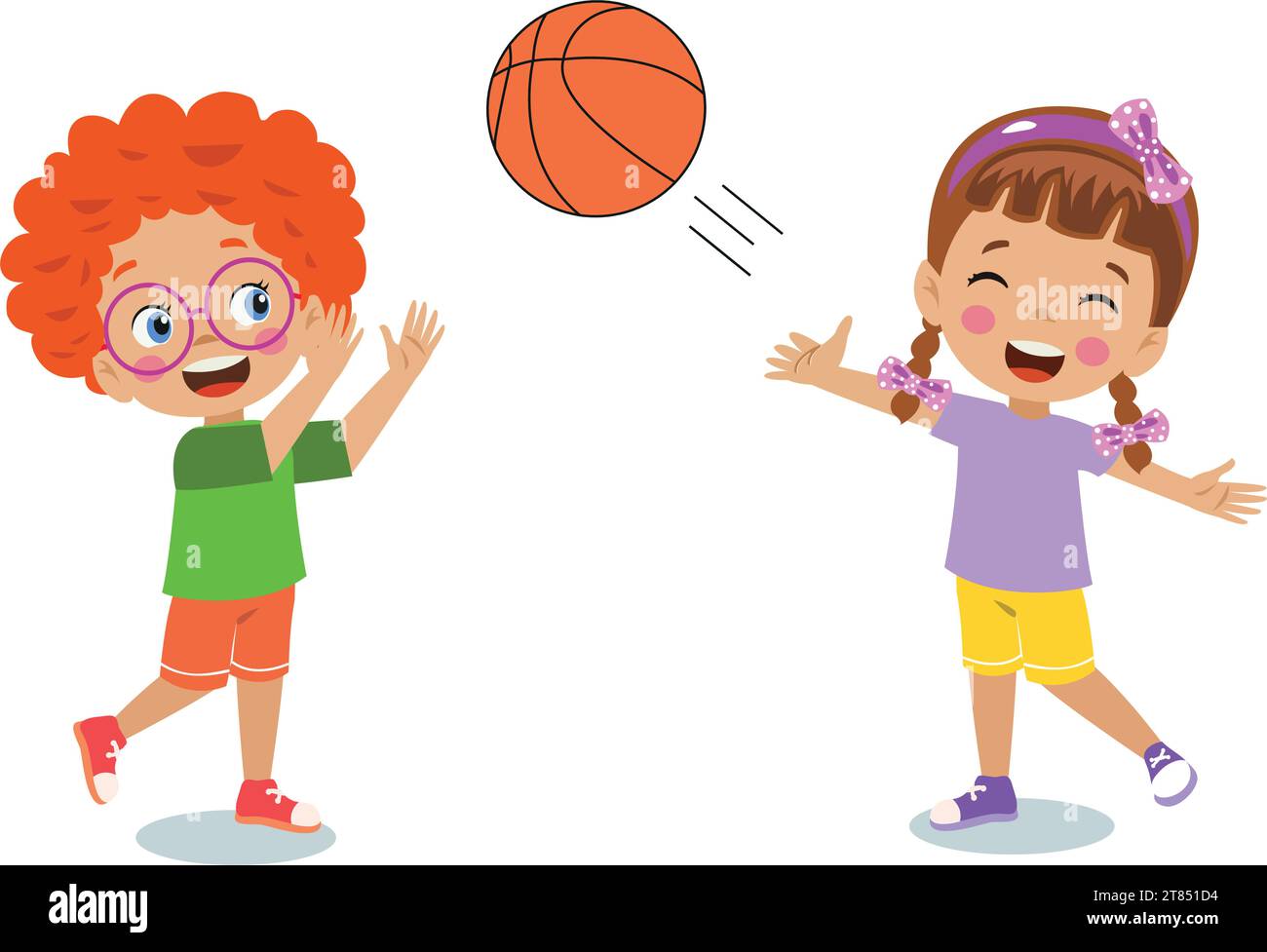 cute happy kids playing basketball Stock Vector Image & Art - Alamy