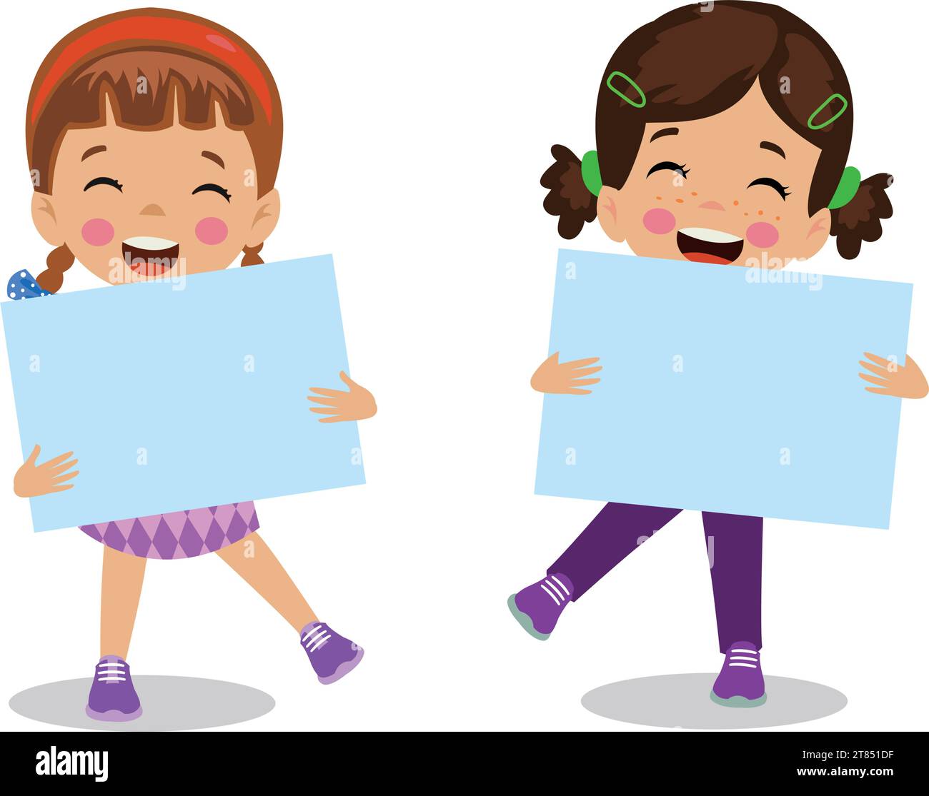 Your text here cute girl holding note paper Stock Vector Image & Art ...