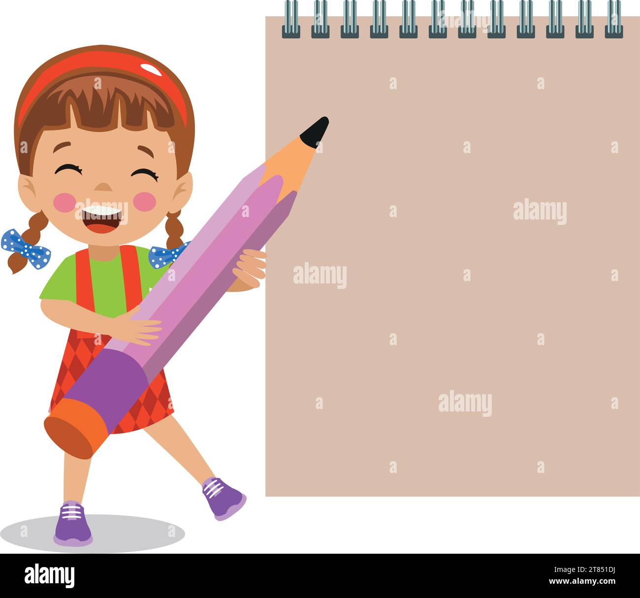Your text here cute girl holding note paper Stock Vector Image & Art ...