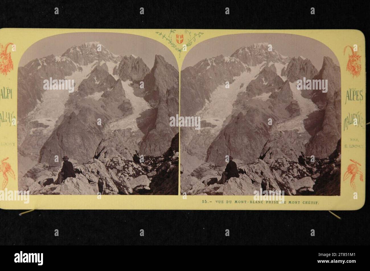 Pierre Eleonor Ernest Lamy View of Mont Blanc. Albumin paper, on the ...