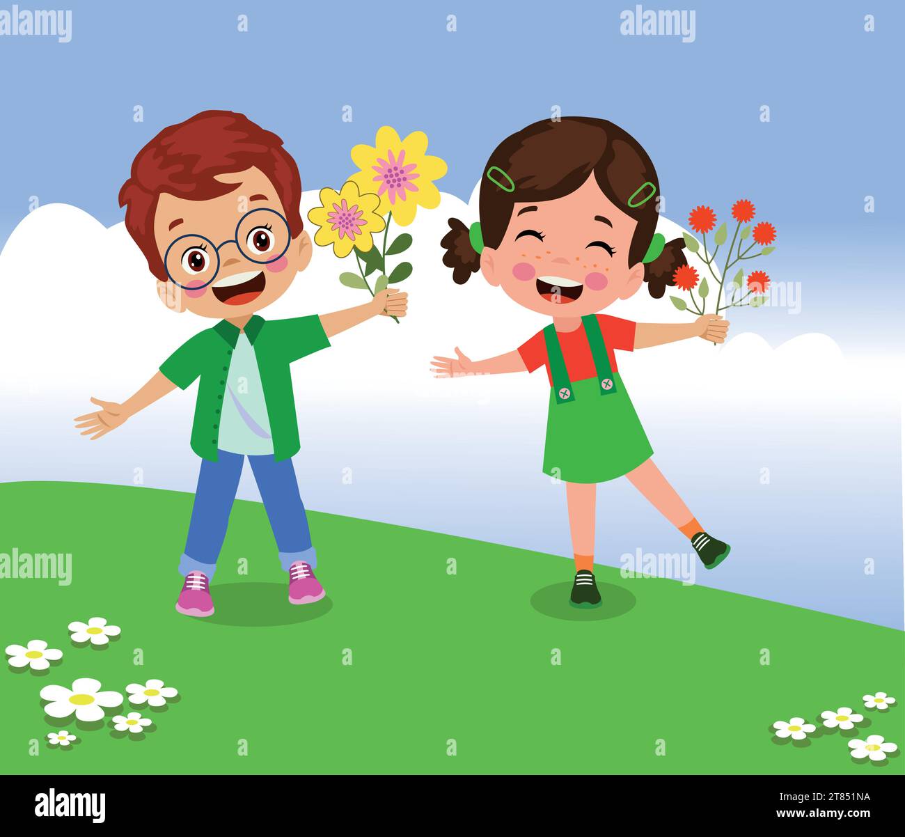 Woman giving present on Stock Vector Images - Alamy